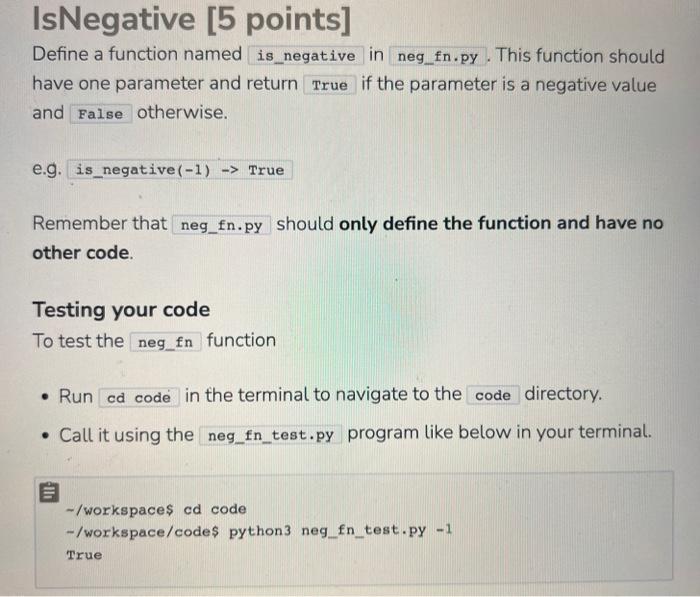 Solved Define A Function Named Is Negative In Neg Fn Py