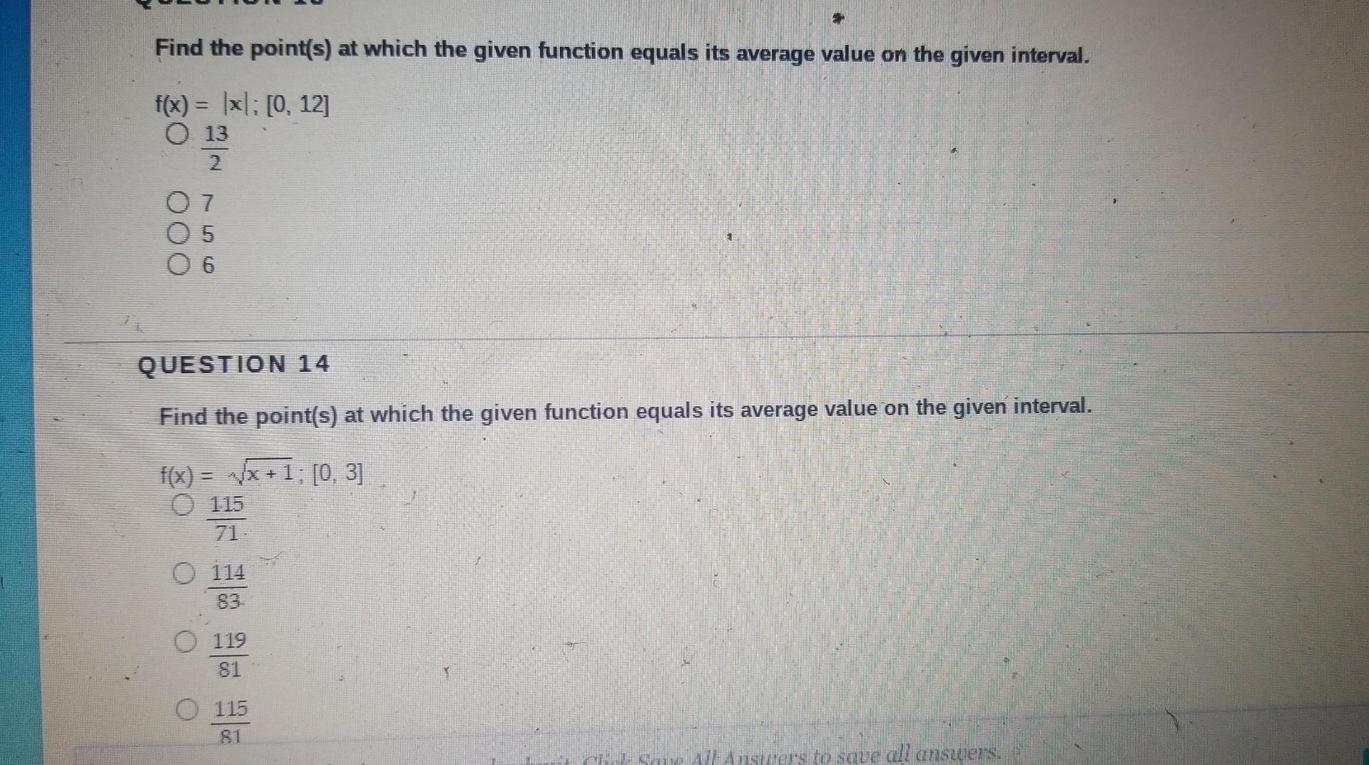 Solved Find the point(s) at which the given function equals | Chegg.com