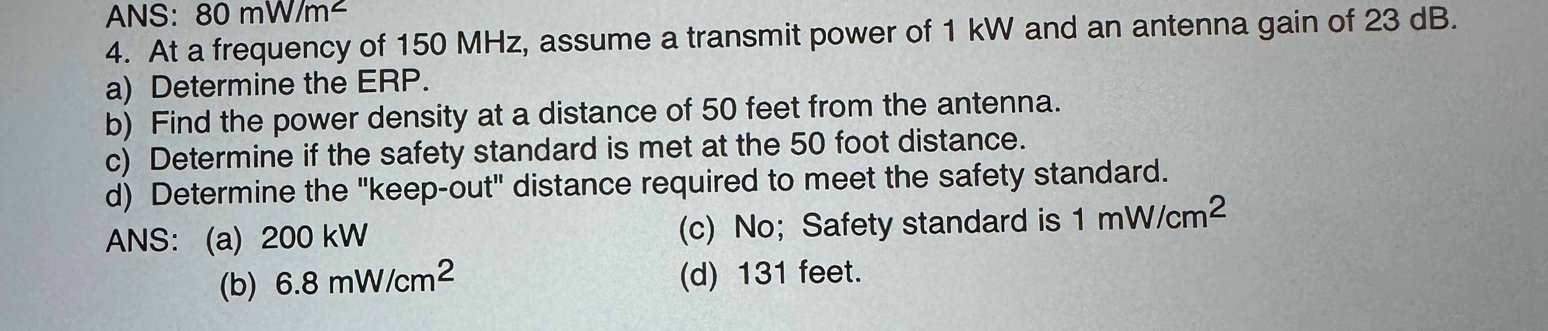 Solved 4. ﻿At a frequency of 150MHz, ﻿assume a transmit | Chegg.com
