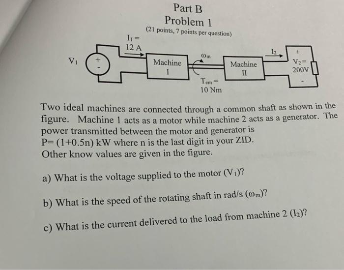 Solved Two ideal machines are connected through a common | Chegg.com