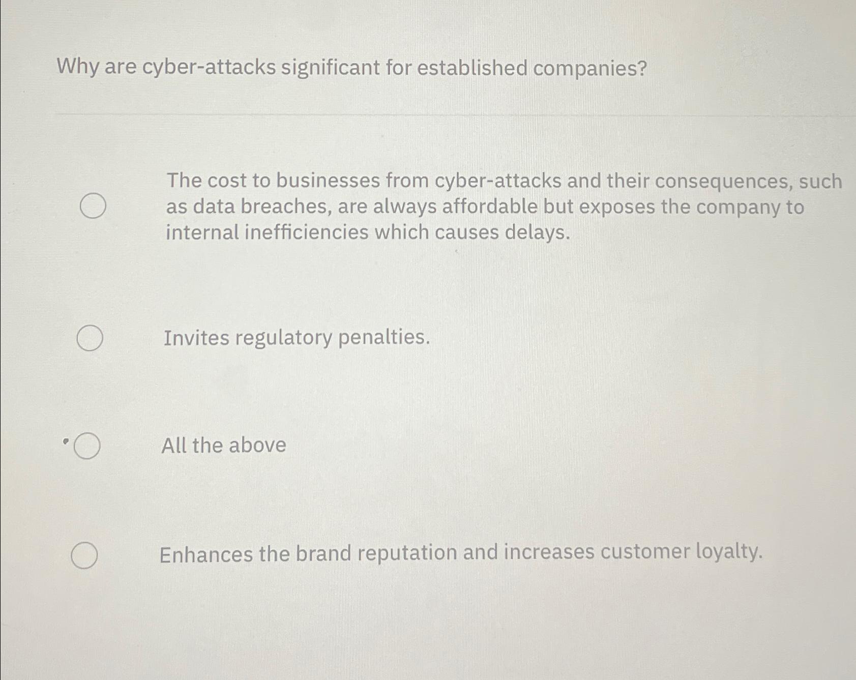 Solved Why are cyber-attacks significant for established | Chegg.com