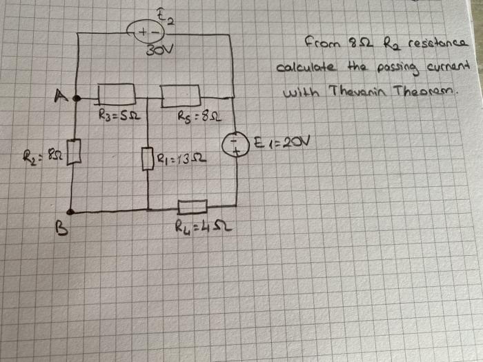 Solved -2 + 30V from 852 Ro resistance calculate the passing | Chegg.com