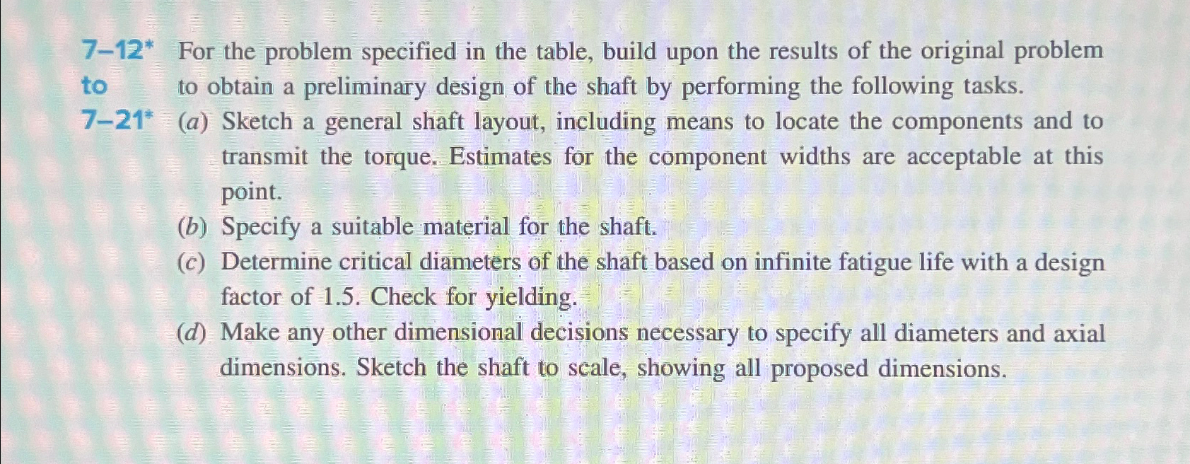 7-12* ﻿For the problem specified in the table, build | Chegg.com