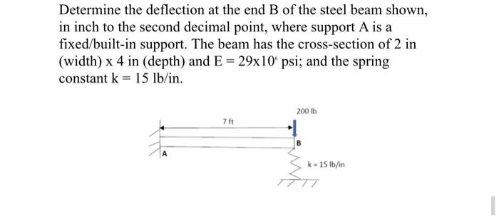 Solved Determine the deflection at the end B of the steel | Chegg.com