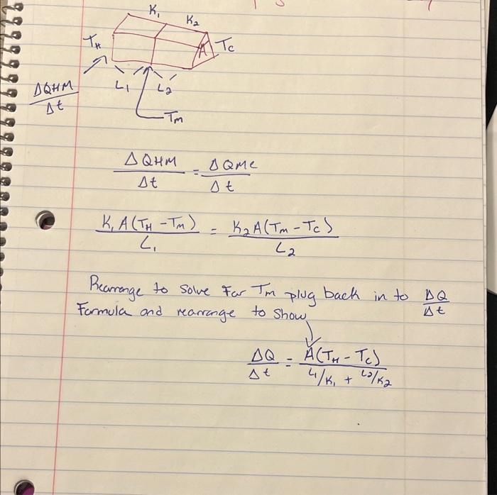 Solved using the figure and equation above solve for tm. | Chegg.com