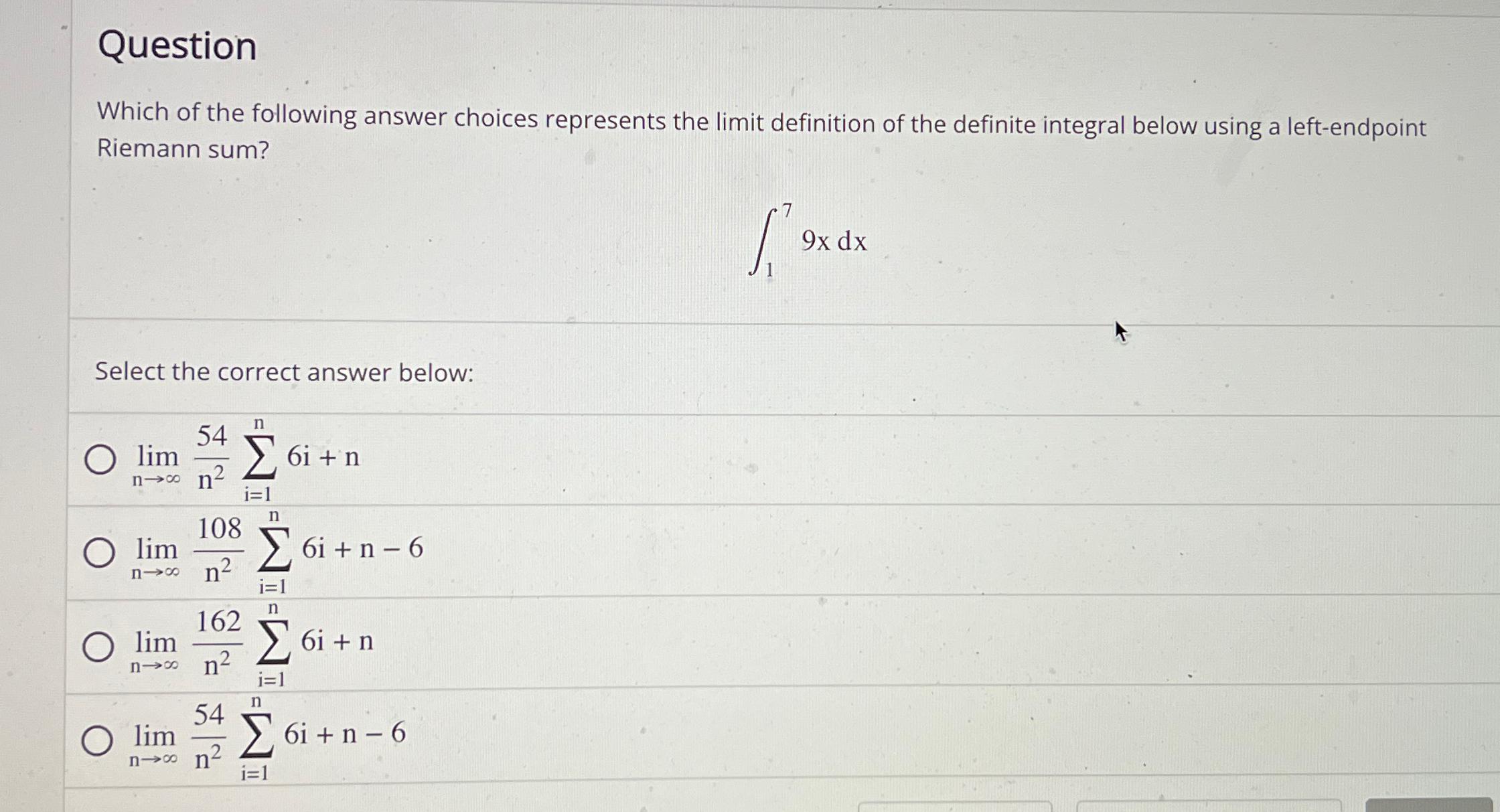 Solved QuestionWhich of the following answer choices | Chegg.com