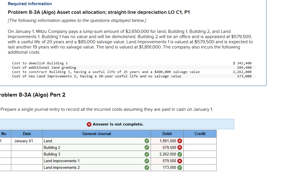 Solved Required informationProblem 8-3A (Algo) ﻿Asset cost | Chegg.com