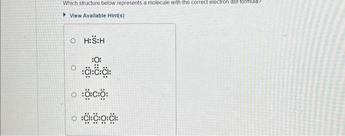Solved Which structure below represents a molecule with the | Chegg.com