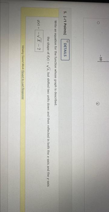 Solved Write an equation for the function whose graph is | Chegg.com