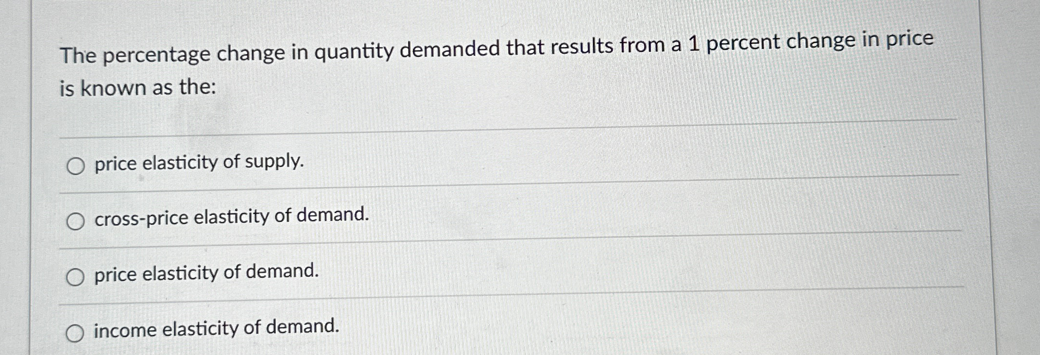 Solved The percentage change in quantity demanded that | Chegg.com
