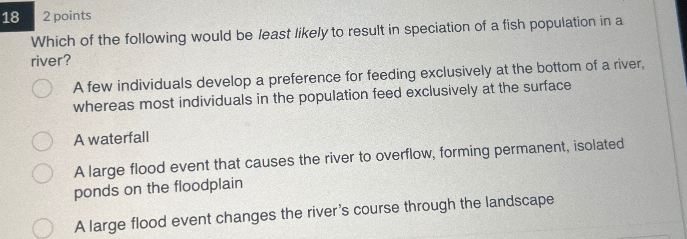 Solved 182 ﻿pointsWhich of the following would be least | Chegg.com