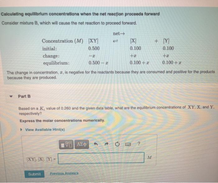 Solved Leaming Goal: To determine equilibrium concentrations | Chegg.com