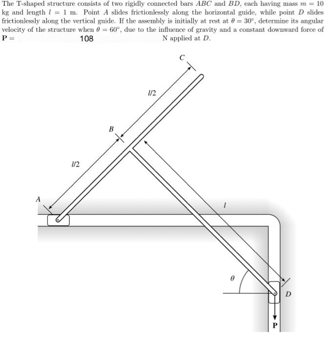 Solved The T-shaped structure consists of two rigidly | Chegg.com
