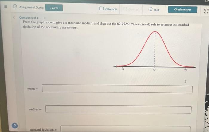 Solved > Assignment Score: 72.7% Resources Hint Check Answer | Chegg.com