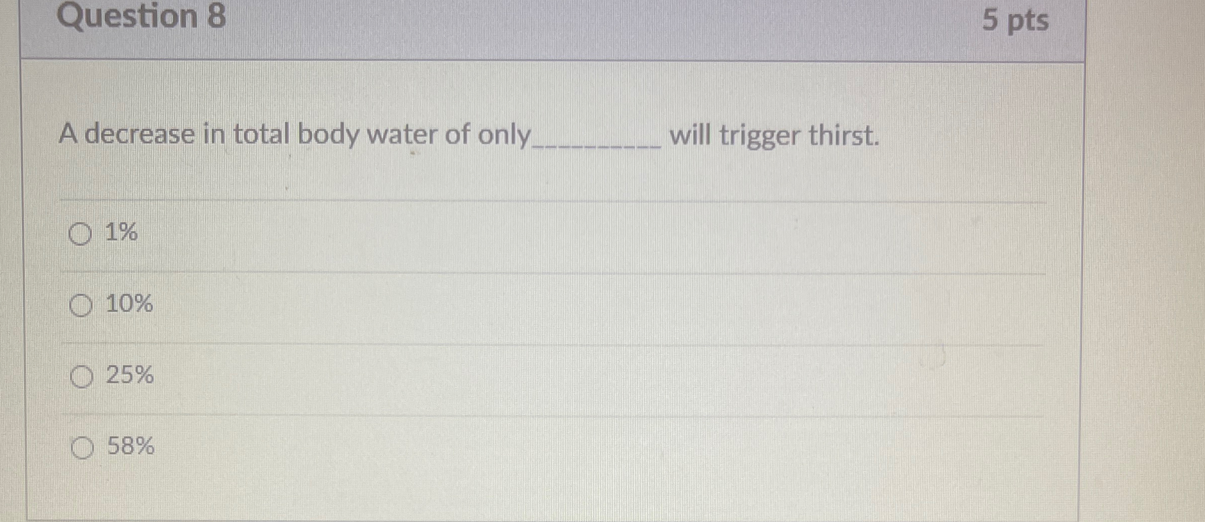 Solved Question 85 ﻿ptsA decrease in total body water of | Chegg.com