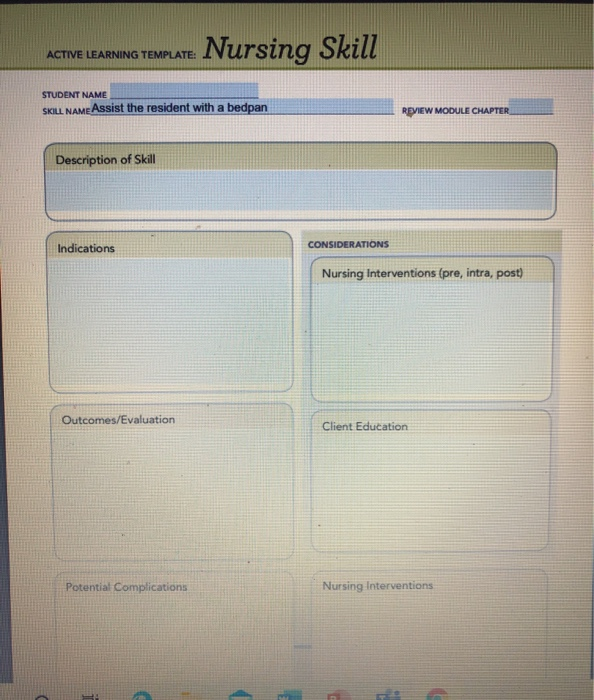 Solved ACTIVE LEARNING TEMPLATE: Nursing Skill STUDENT NAME | Chegg.com