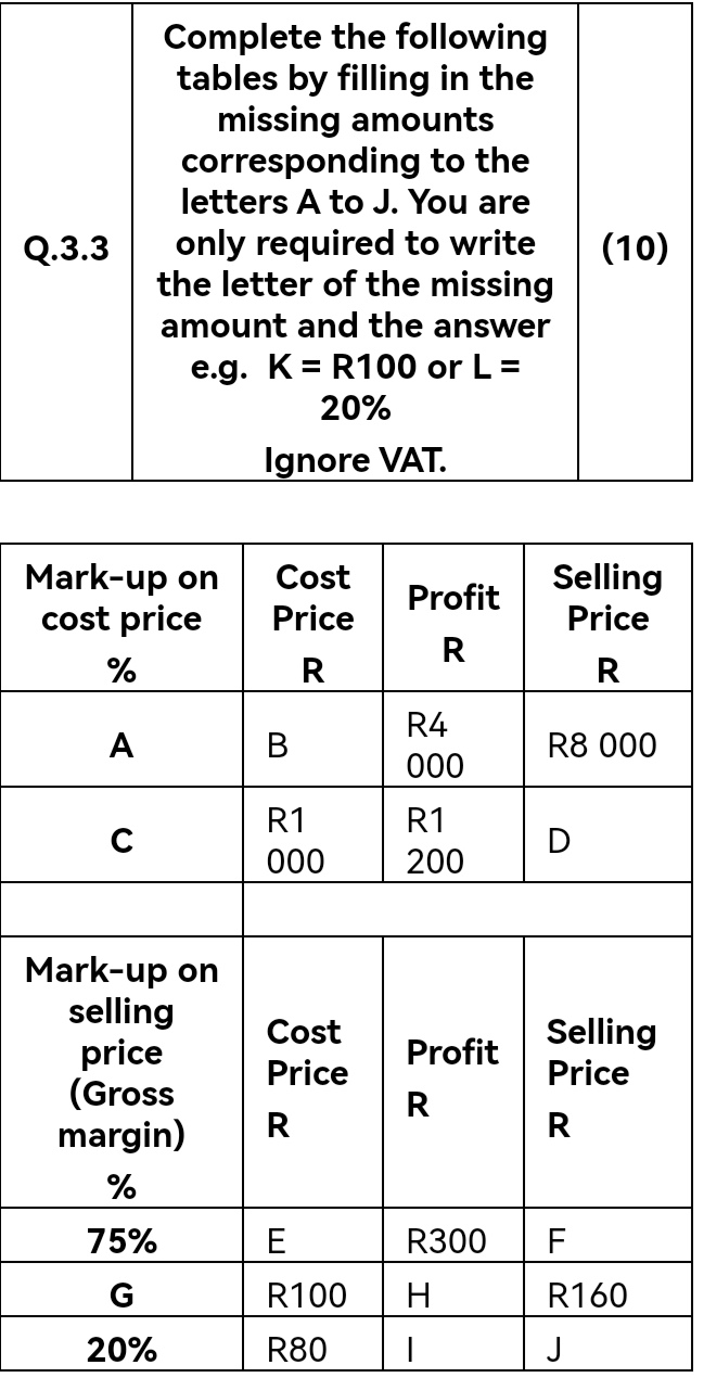 Solved \table[[,\table[[Complete the following],[tables by | Chegg.com