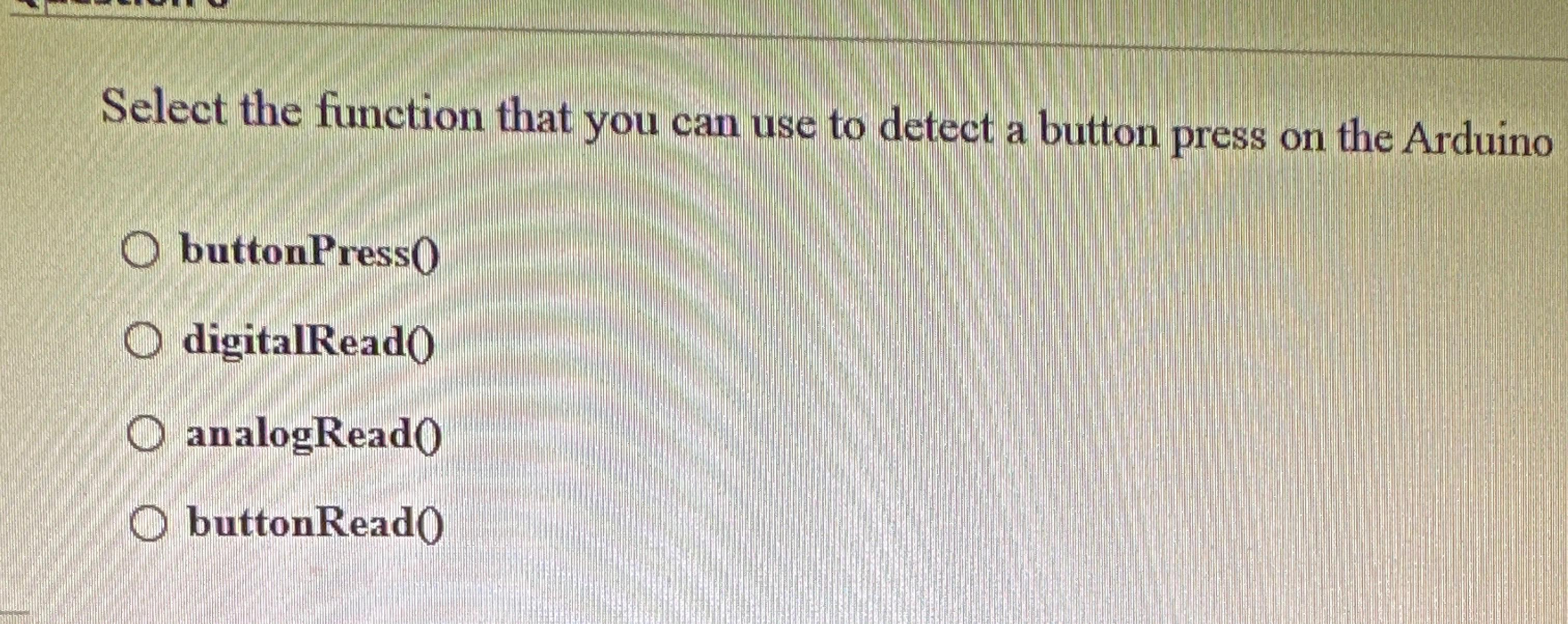 Solved Select the function that you can use to detect a | Chegg.com