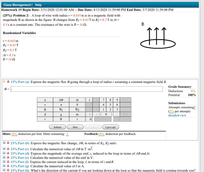 Solved Class Management | Help Homework 19 Begin Date: | Chegg.com