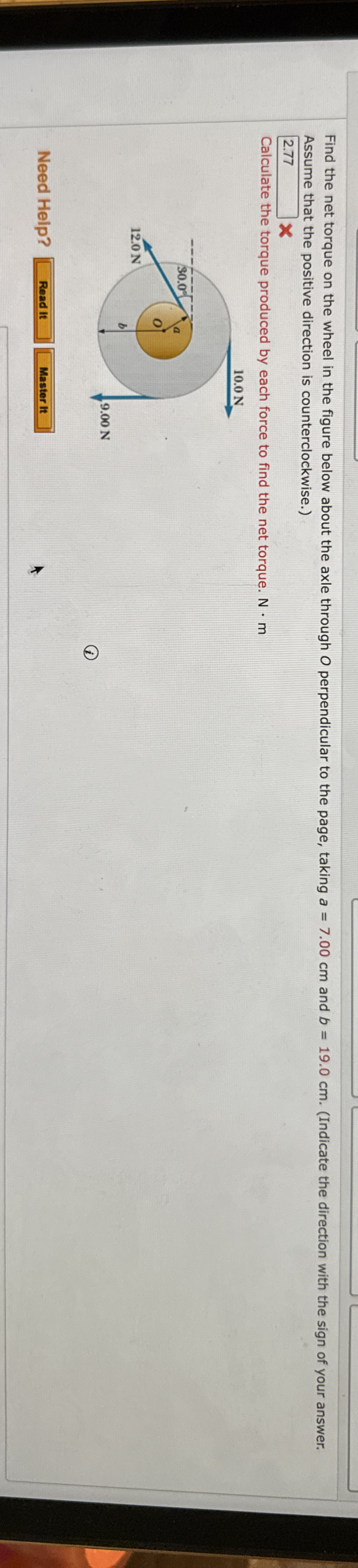 Solved Find the net torque on the wheel in the figure below | Chegg.com