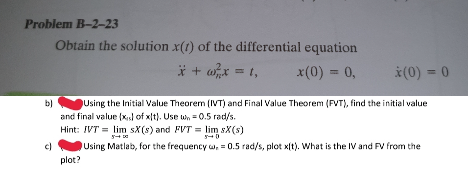 Solved using Laplace Transform solve the following 3 ﻿part | Chegg.com