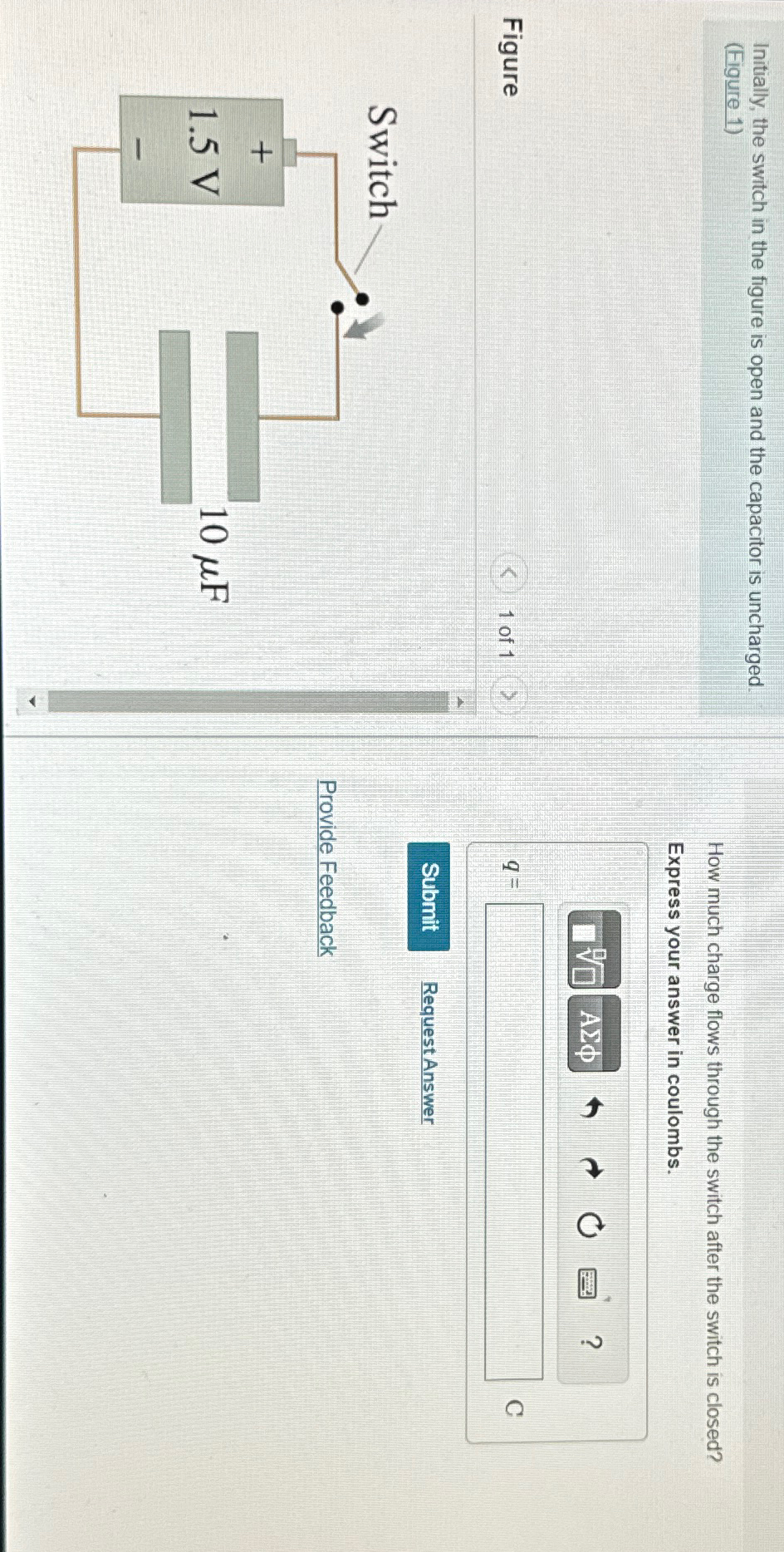 Solved Initially, the switch in the figure is open and the | Chegg.com