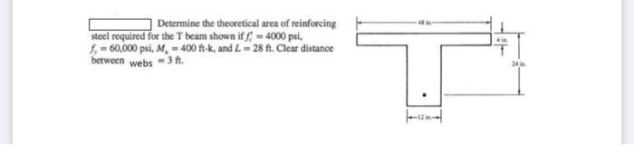 Solved Determine the theoretical area of reinforcing steel | Chegg.com
