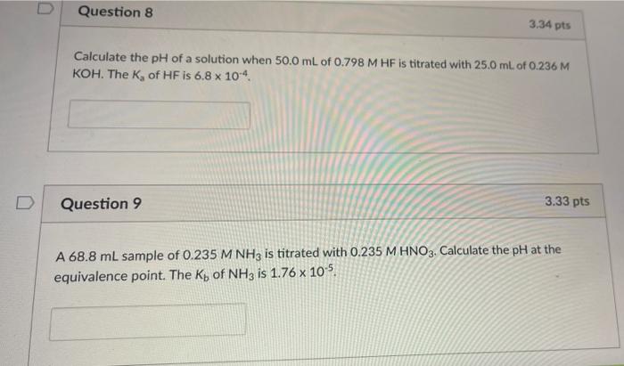 Solved Calculate the pH of a solution when 50.0 mL of | Chegg.com