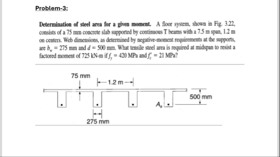 Problem-3:Determination of steel area for a given | Chegg.com