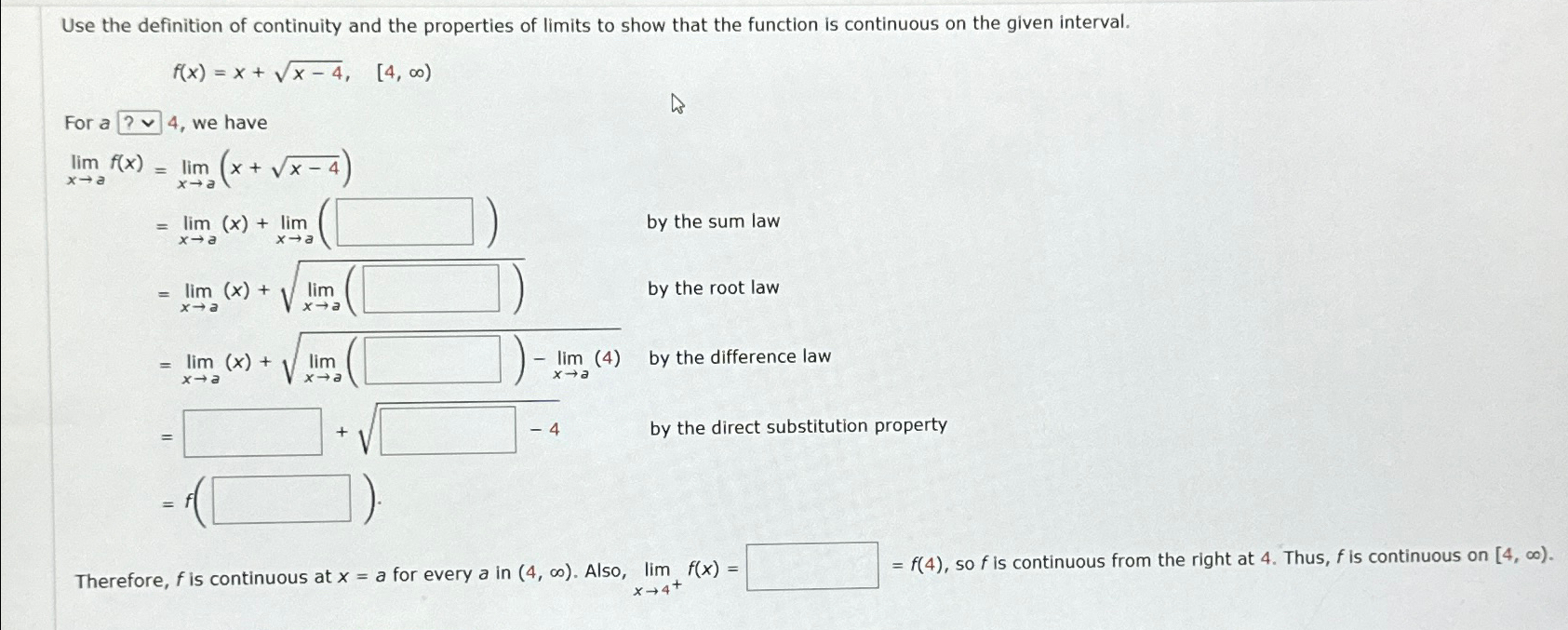 Solved Use the definition of continuity and the properties | Chegg.com