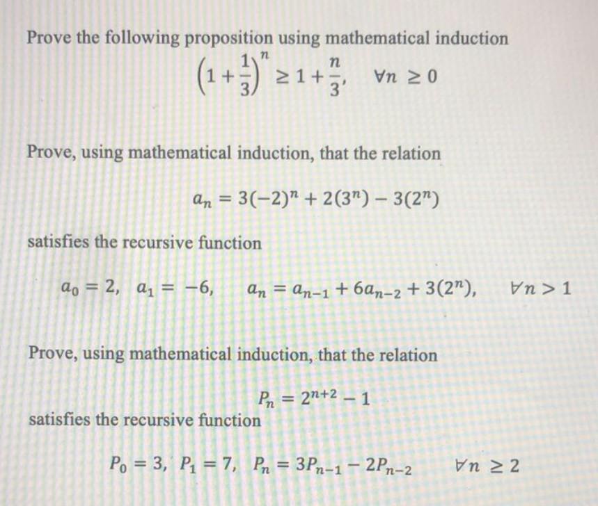 Solved Prove the following proposition using mathematical | Chegg.com