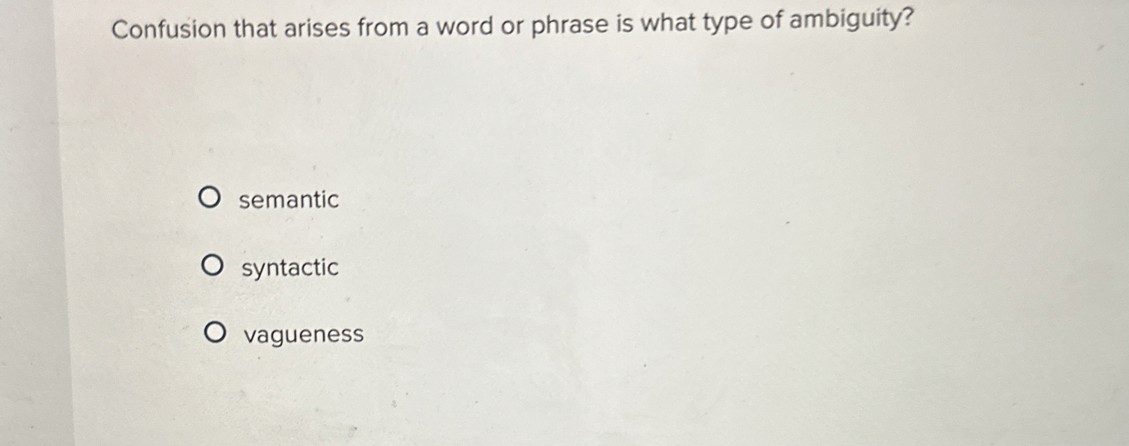 Solved Confusion that arises from a word or phrase is what | Chegg.com