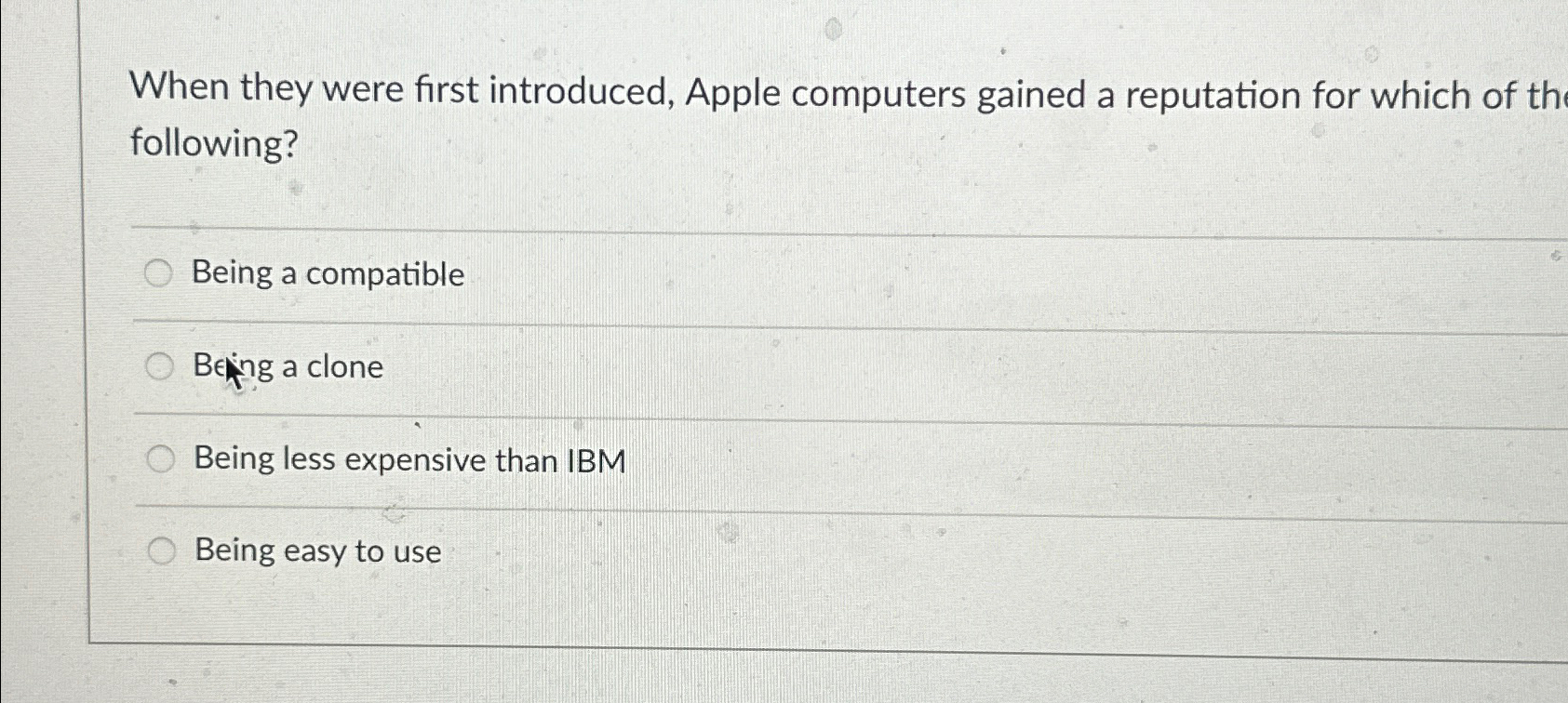 Solved When they were first introduced, Apple computers | Chegg.com