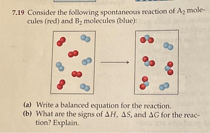 Solved 7.19 Consider the following spontaneous reaction of | Chegg.com