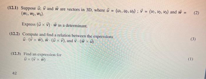 Solved Consider the vectors | Chegg.com