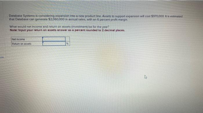 Solved Database Systems is considering expansion into a new | Chegg.com