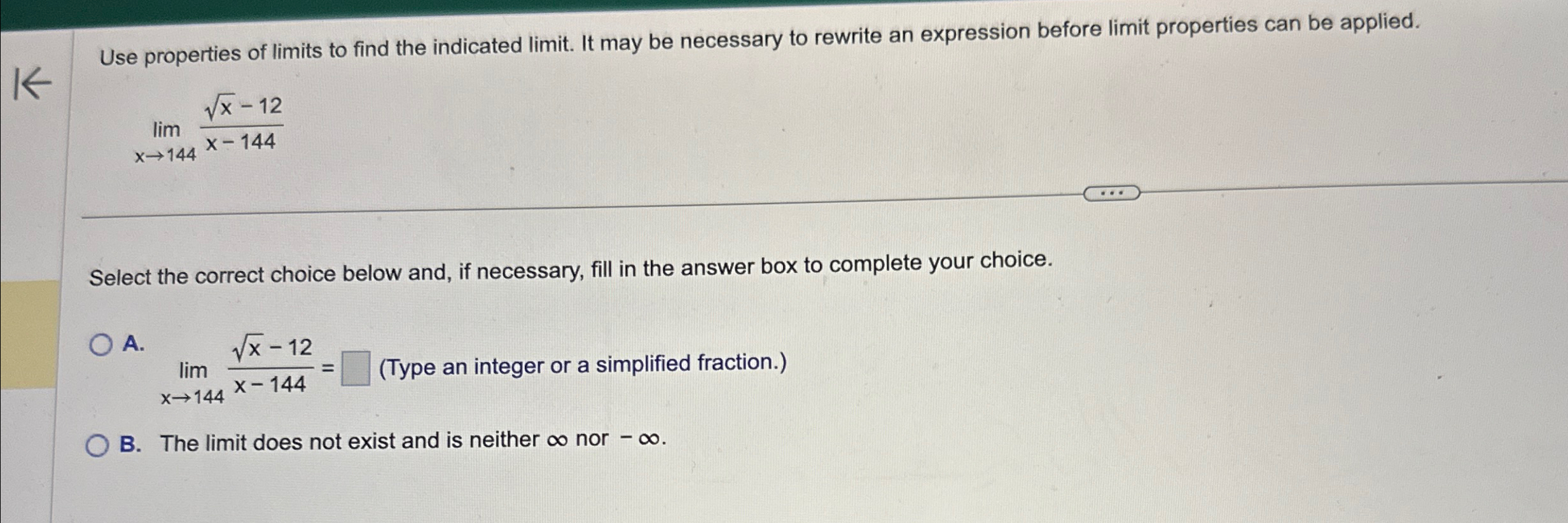 Solved Use properties of limits to find the indicated limit. | Chegg.com