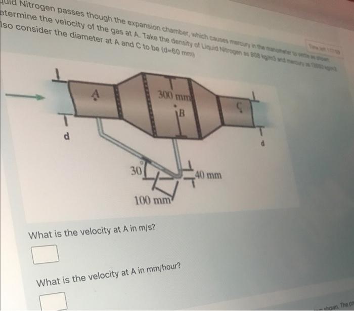 Liquid Nitrogen passes though the expansion chart | Chegg.com