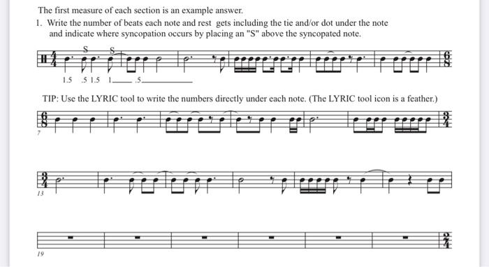 The first measure of each section is an example | Chegg.com