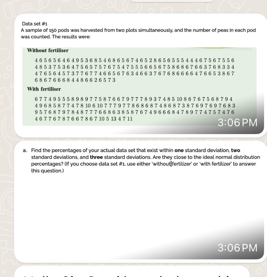 Solved Data set #1A sample of 150 ﻿pods was harvested from | Chegg.com