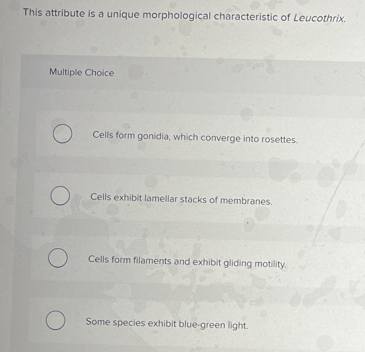 Solved This attribute is a unique morphological | Chegg.com