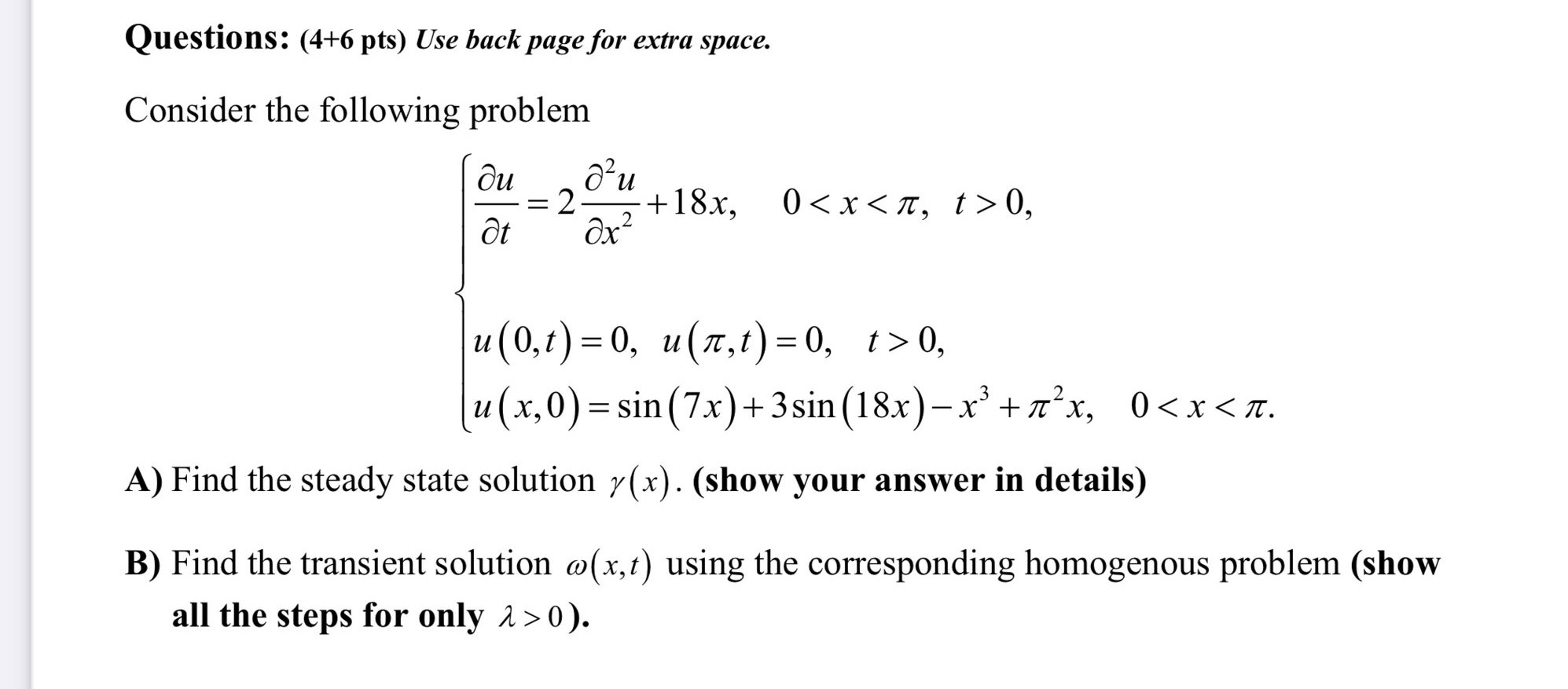 Solved Questions: (4+6 ﻿pts) ﻿Use back page for extra | Chegg.com