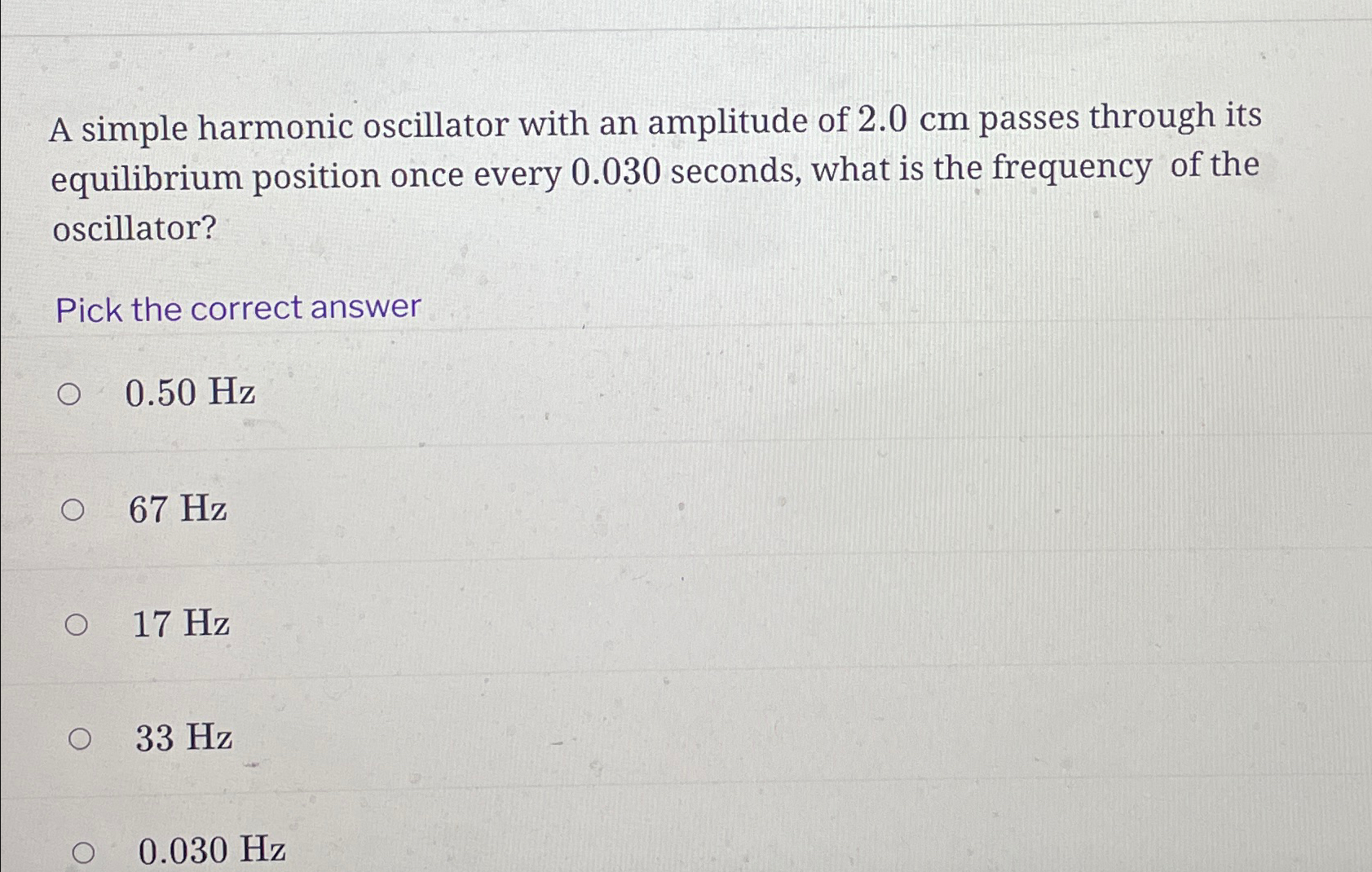 Solved A simple harmonic oscillator with an amplitude of | Chegg.com