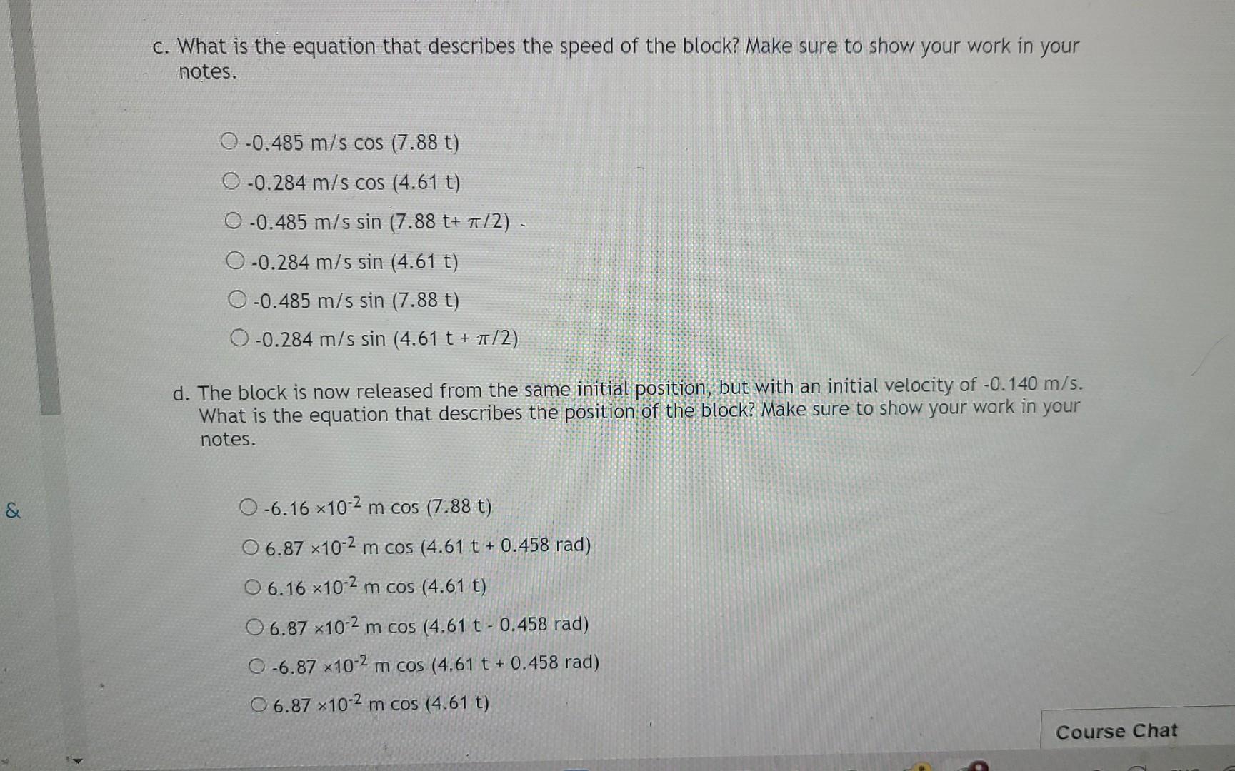 Solved A horizontal spring has a force constant 7.88 N/m and | Chegg.com
