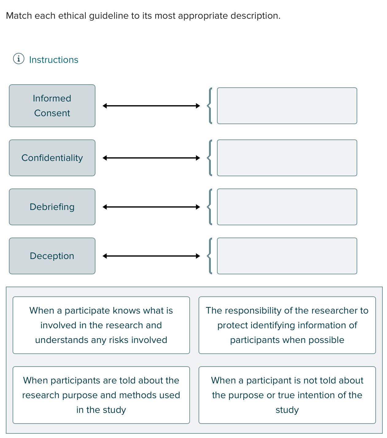 Solved Match each ethical guideline to its most appropriate | Chegg.com