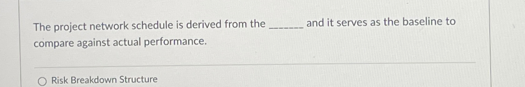 Solved The project network schedule is derived from the | Chegg.com