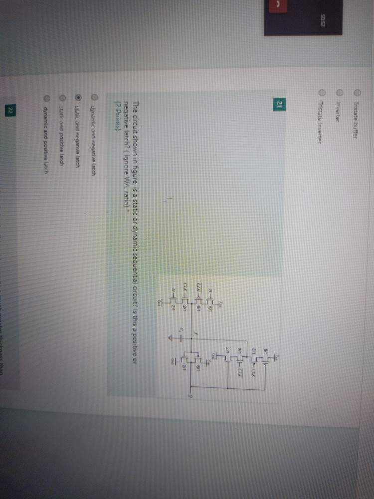 Solved Tristate buffer Inverter SO-52 Tristate Inverter 21 | Chegg.com