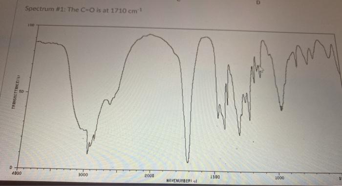 Solved он г COOH A В С Spectrum #1: The CEO is at 1710 cm | Chegg.com