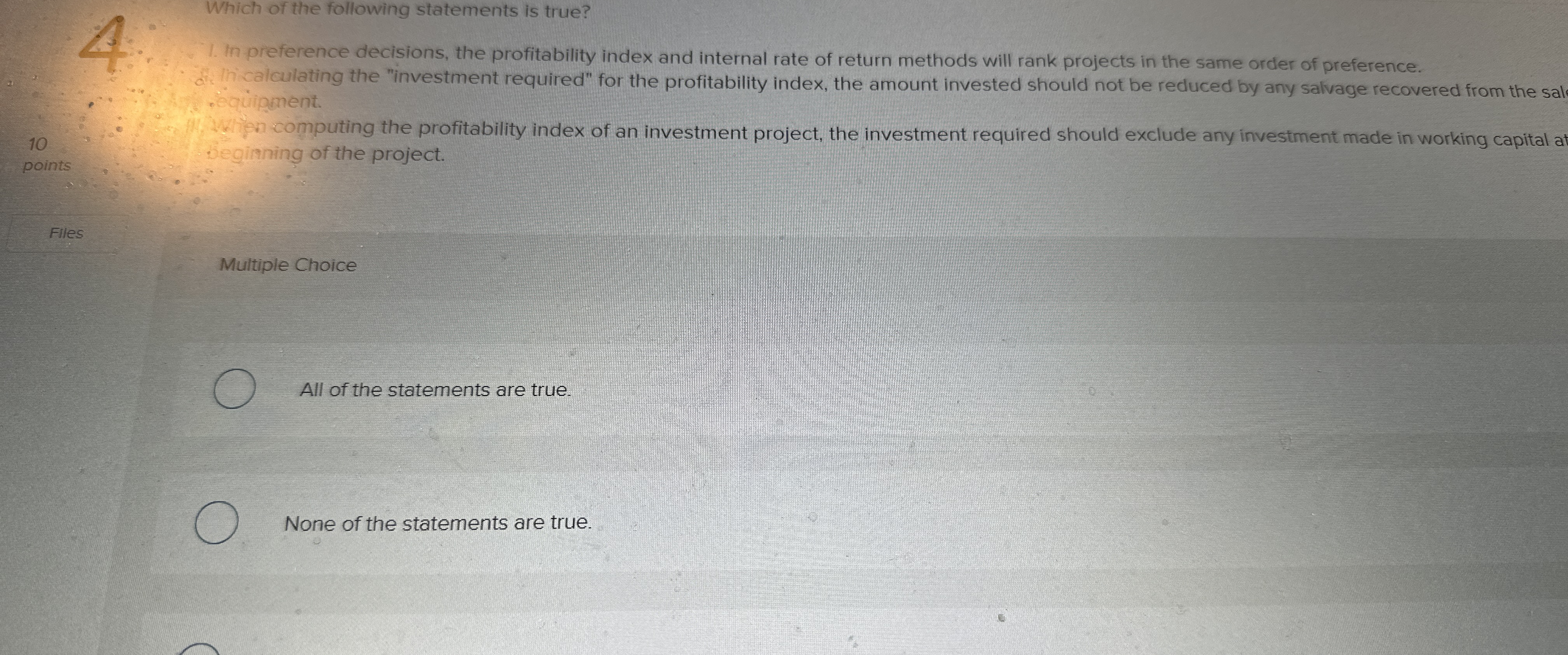 Which of the following statements is true?In | Chegg.com