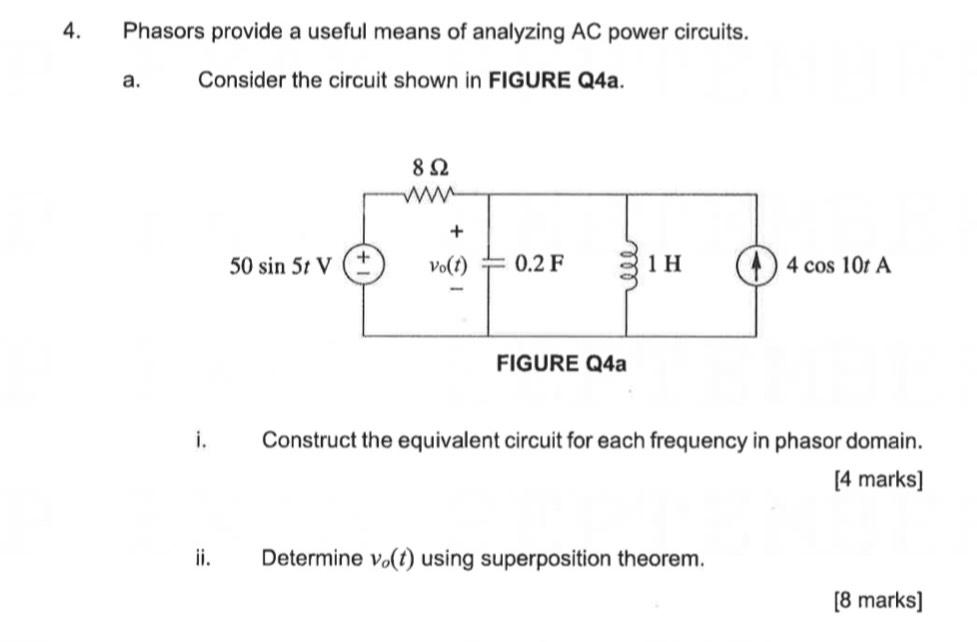 Solved Phasors provide a useful means of analyzing AC power | Chegg.com